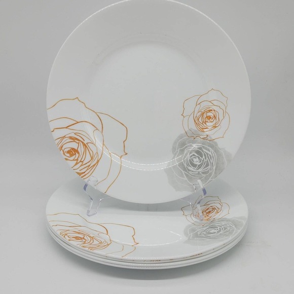 Corelle | Dining | Corelle Soleil Roses 5 Dinner Plates 75in | Poshmark